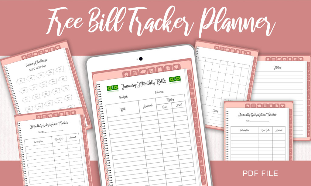 Free Bill Tracker Planner - Mile Digital Bullet Journal